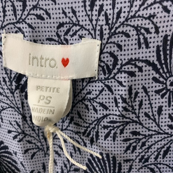 intro. | Tops | Intro Blue Color Block Peasant Boho Print Top Ps Nwt ...